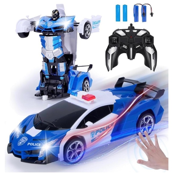 Toys | Blue Transforming Police Car Toy | Poshmark